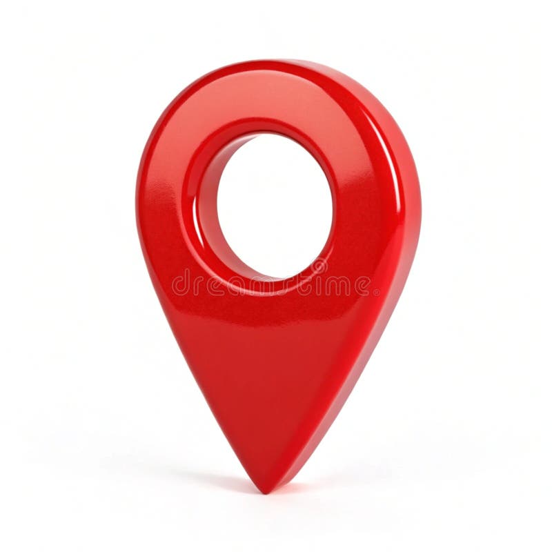 Gloss Red Location Marker Isolated on White Background Stock ...