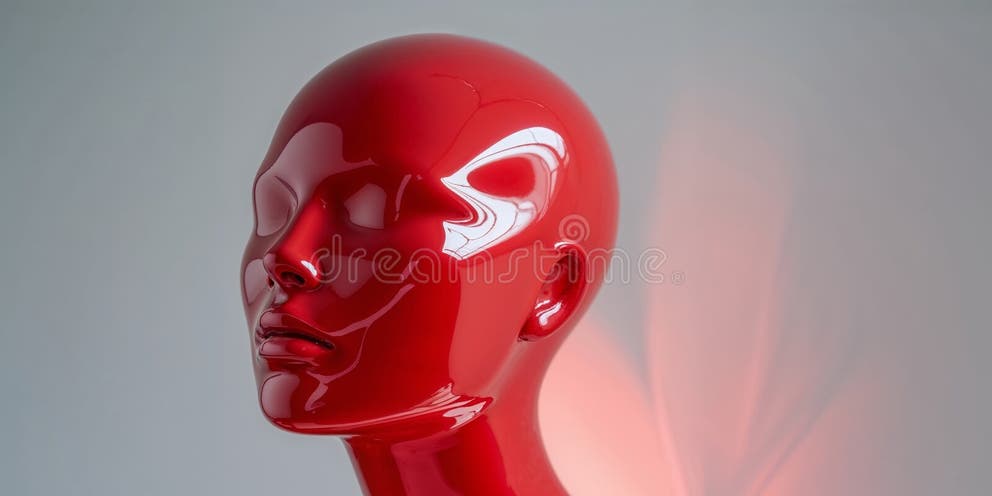 Glossy Red Mannequin with Smooth Features in Studio Lighting. Stock ...