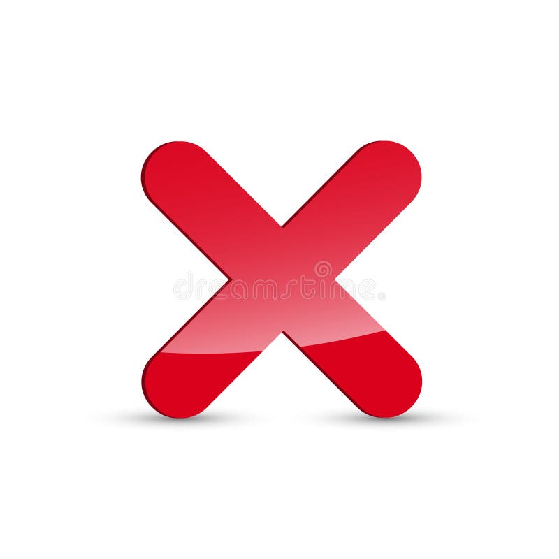 Glossy Red X Mark Icon, Cross Symbol Isolated On A White Background ... Glossy Red X Mark Icon, Cross Symbol Isolated On A White Background ...