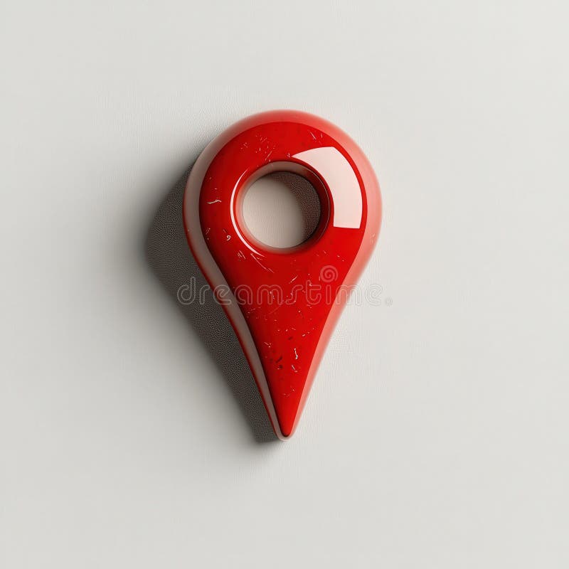 Glossy Red Pin Marker Isolated on Clean Background Stock Illustration ...