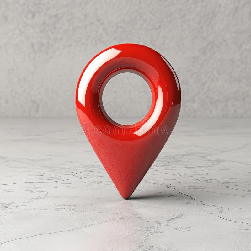 Glossy Red Pin Marking a Location on a Smooth Surface Stock ...