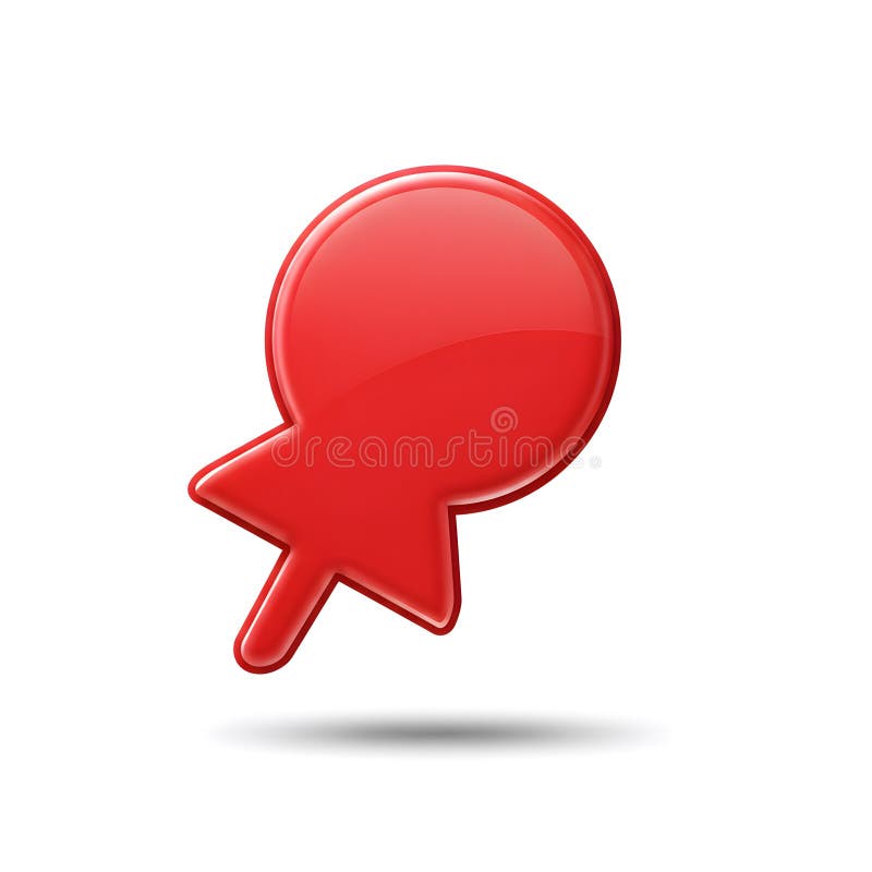 Glossy Red Push Pin Icon Design: a Vibrant Symbol for Location Marking ...