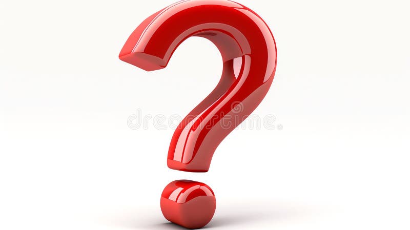 Glossy Red Question Mark on White Background Stock Illustration ...