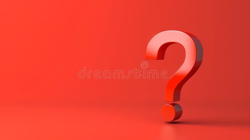 Glossy Red Question Mark on Red Background Stock Illustration ...