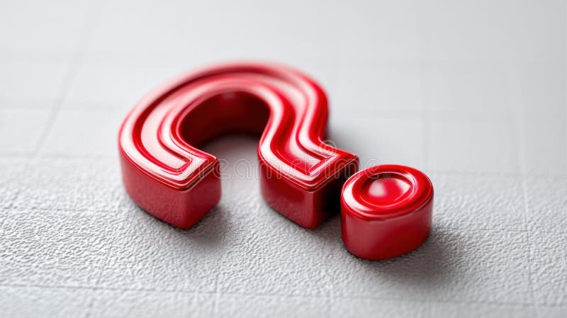 A Glossy Red Question Mark, a Symbol of Inquiry, Stands Out on a ...