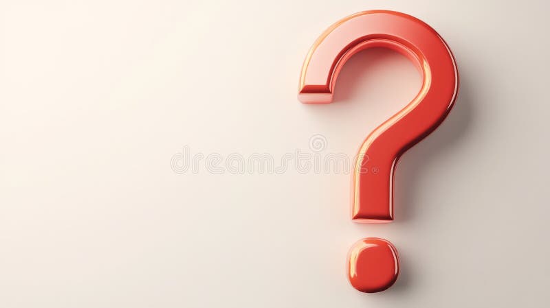 Glossy Red Question Mark on White Background, Problem Solving ...