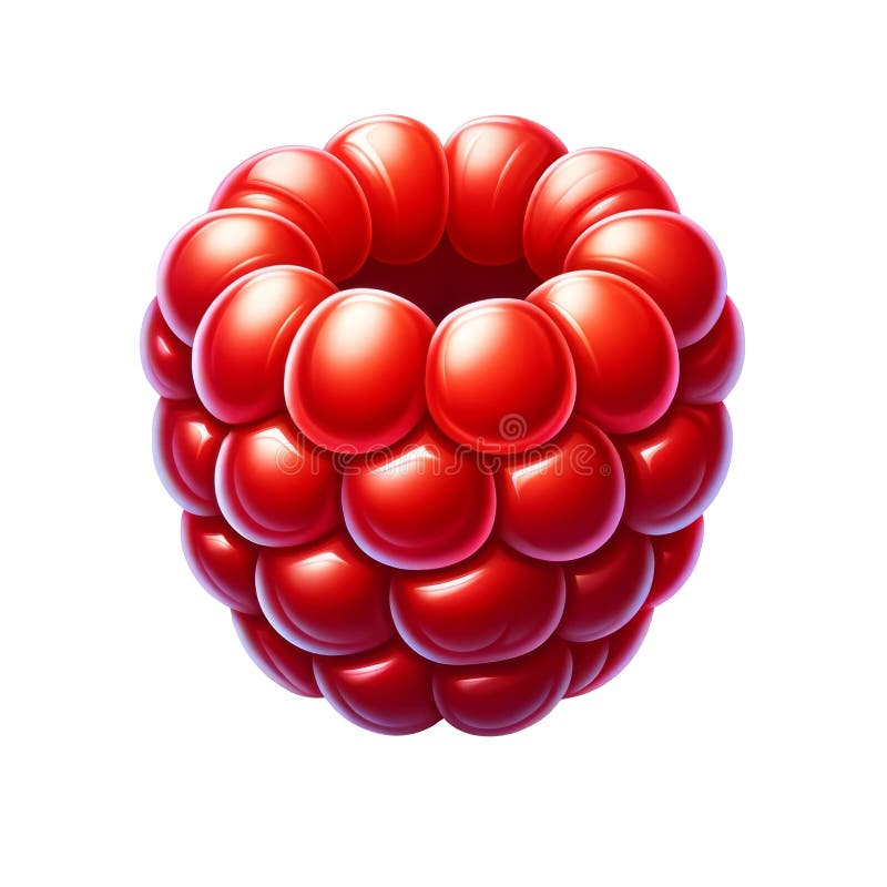 Glossy Red Raspberry Illustration Stock Illustration - Illustration of ...