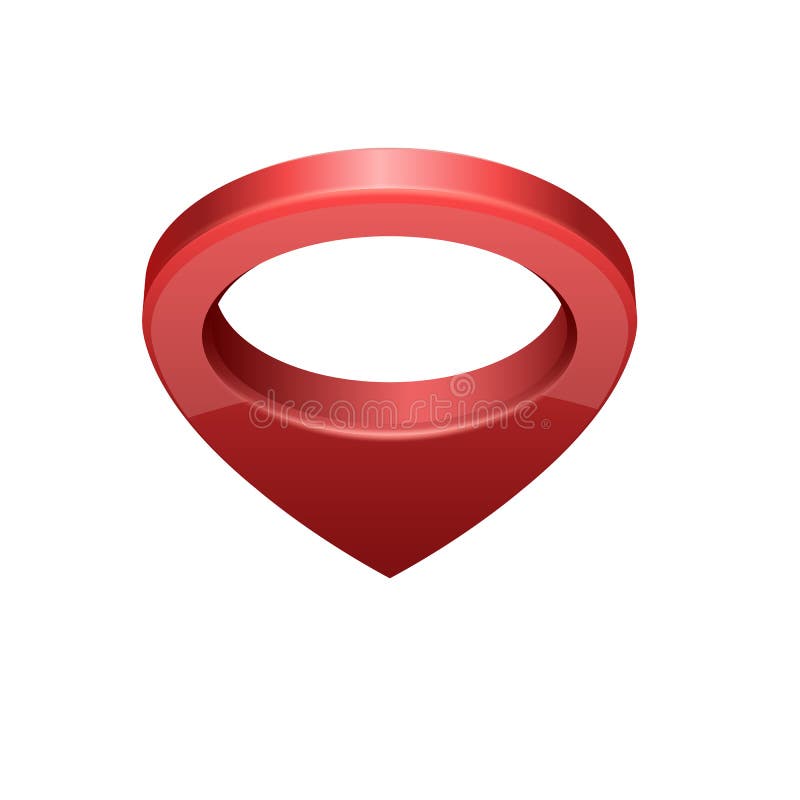 Red Realistic Map Pointer. Location Symbols Vector Set Isolated on White Background. Web ...