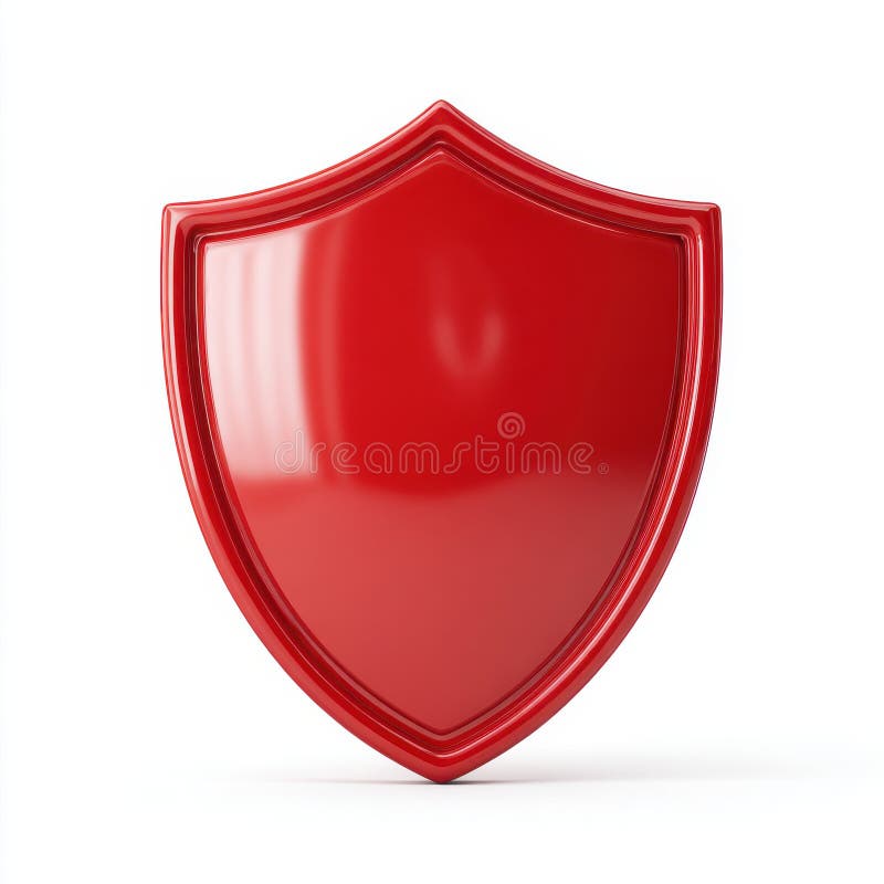 Glossy Red Shield Digital Protection Emblem Stock Illustration ...