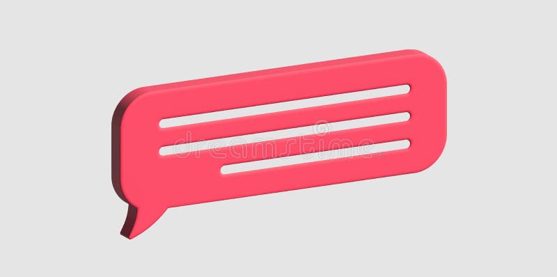 Glossy Red Speech Bubble, Messenger Shape. 3D Render Vector Icons for ...