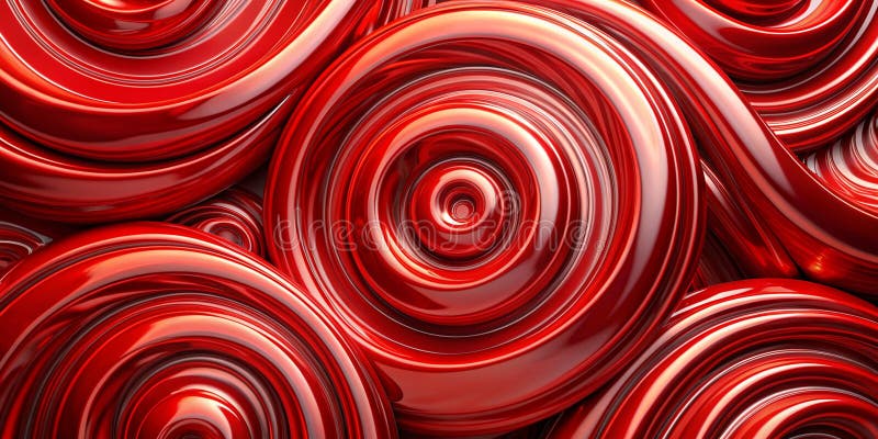 Glossy Red Swirls in a Mesmerizing Abstract Pattern AI-Generated ...