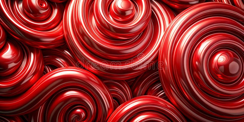 Glossy Red Swirls in a Mesmerizing Abstract Pattern AI-Generated ...