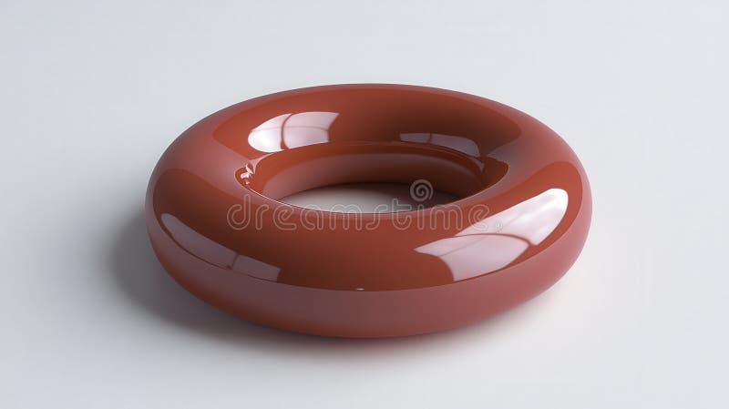 Glossy Red Torus on White Surface. Stock Illustration - Illustration of ...