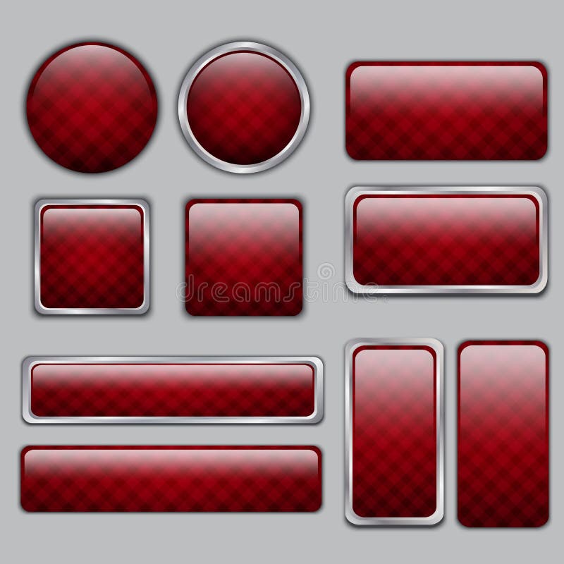 Glossy Red web buttons stock vector. Illustration of construction ...