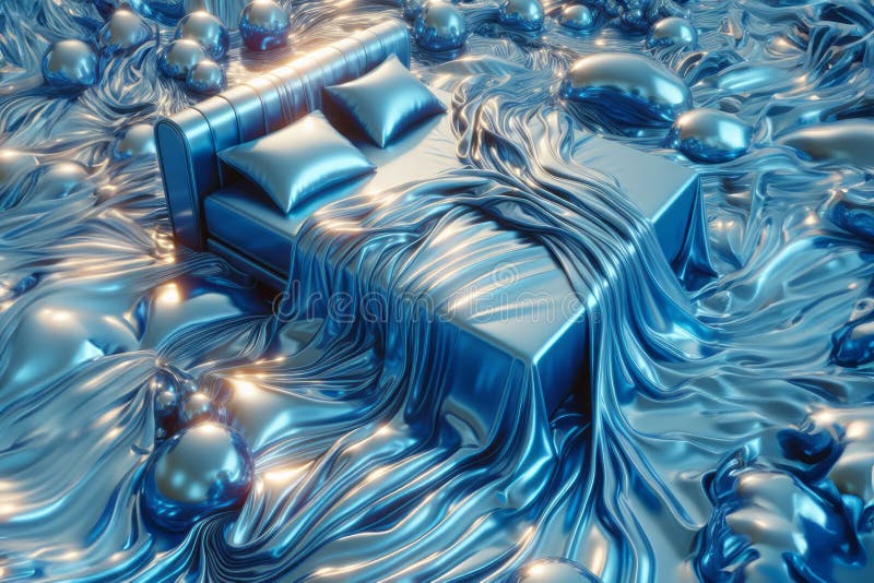 Glossy Reflections, Flowing Shimmering Fabrics Stock Image - Image of ...