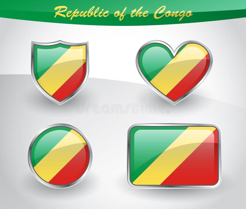 Glossy Republic of the Congo Flag Icon Set Stock Vector - Illustration ...