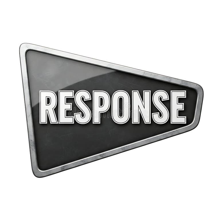 Glossy Response Button Symbol with Metallic Border Communication Stock Illustration ...