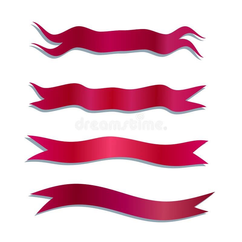 Glossy Ribbon Vector Illustration Banners Set Stock Vector ...