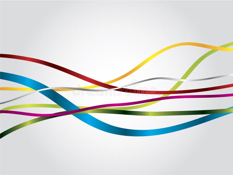 Ribbons Swirling Over Yellow Background Stock Illustration ...