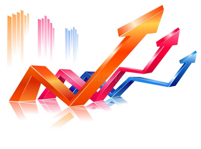 Glossy rising arrows stock vector. Illustration of achievement - 14638981