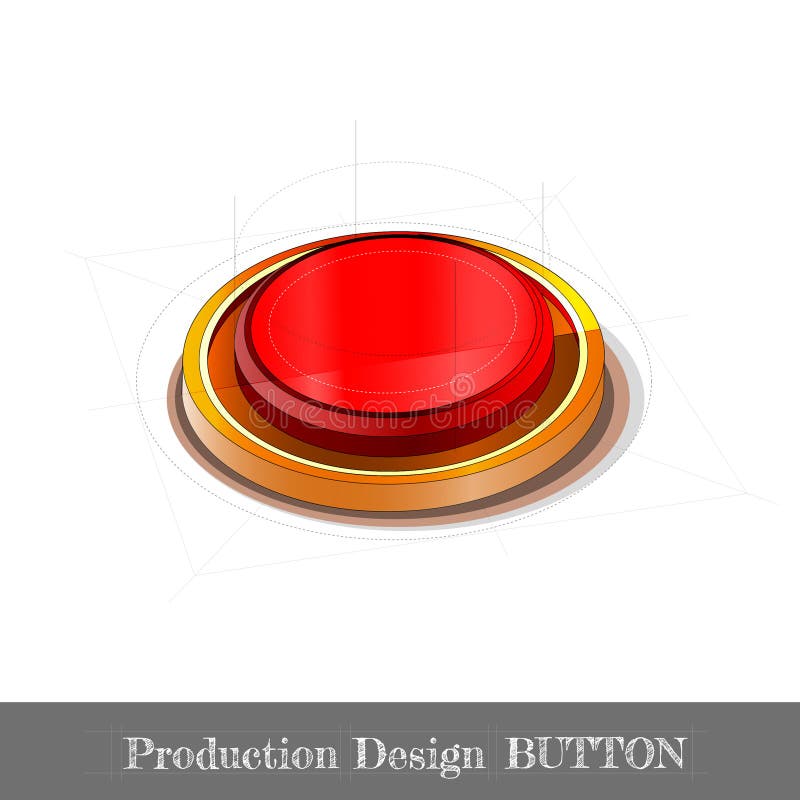 Glossy Round Button Concept Sketch Stock Vector - Illustration of ...