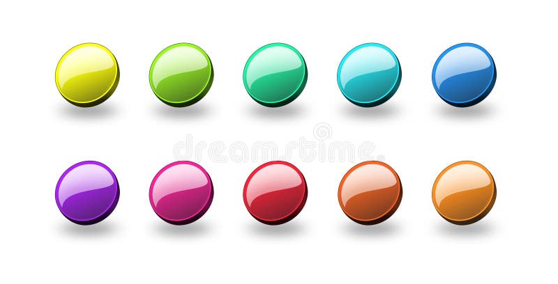 Glossy round buttons stock illustration. Illustration of gelbuttons ...