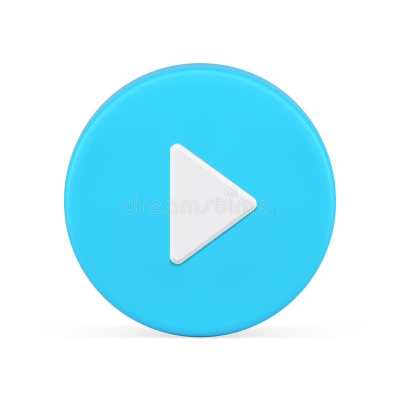 Glossy Round Play Button Multimedia Control Menu Interface Realistic 3d ...