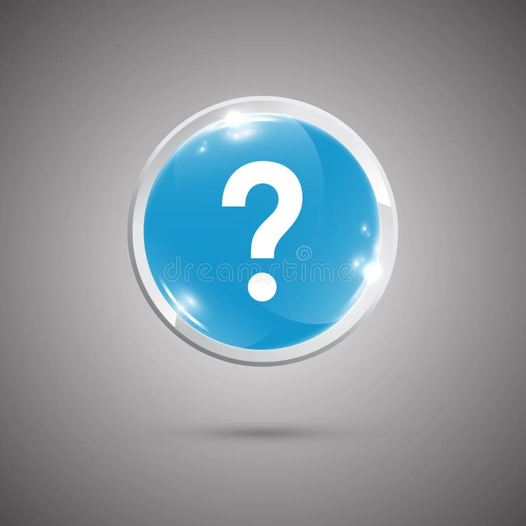 Glossy Rounded Button with Question Mark Stock Vector - Illustration of ...
