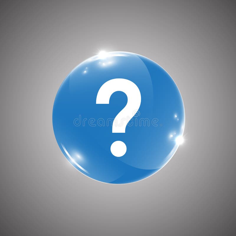 Glossy Rounded Button with Question Mark Stock Vector - Illustration of ...