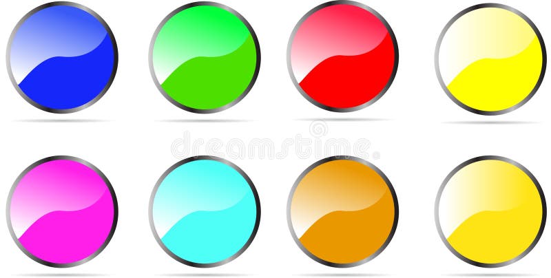 Glossy Rounded Square Buttons with Play Sign Stock Vector ...