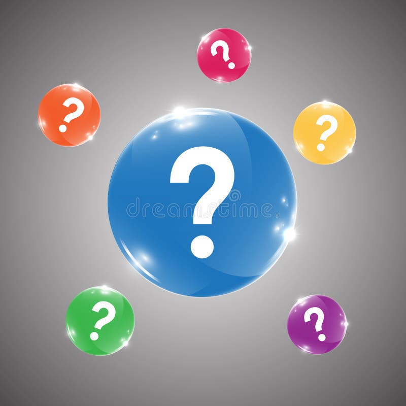 Glossy Rounded Buttons with Question Mark Stock Vector - Illustration ...