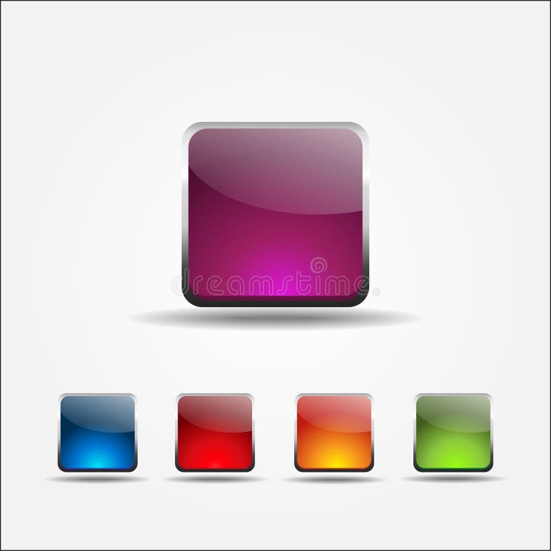 Glossy Rounded Buttons with Check Mark, Question Mark, Exclamation Mark ...