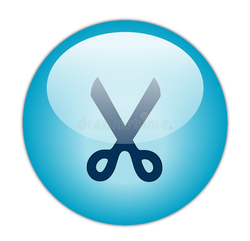 Glossy scissors button stock illustration. Illustration of details ...