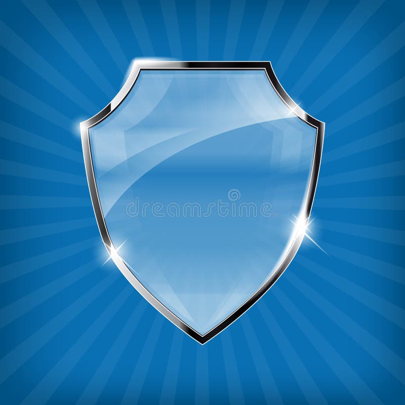 Shield With Blue Cross Light Flare Stock Illustration - Illustration of ...