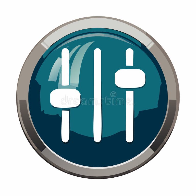 Glossy Settings Control Icon with Sliders Stock Image - Illustration of panel, music: 414516295