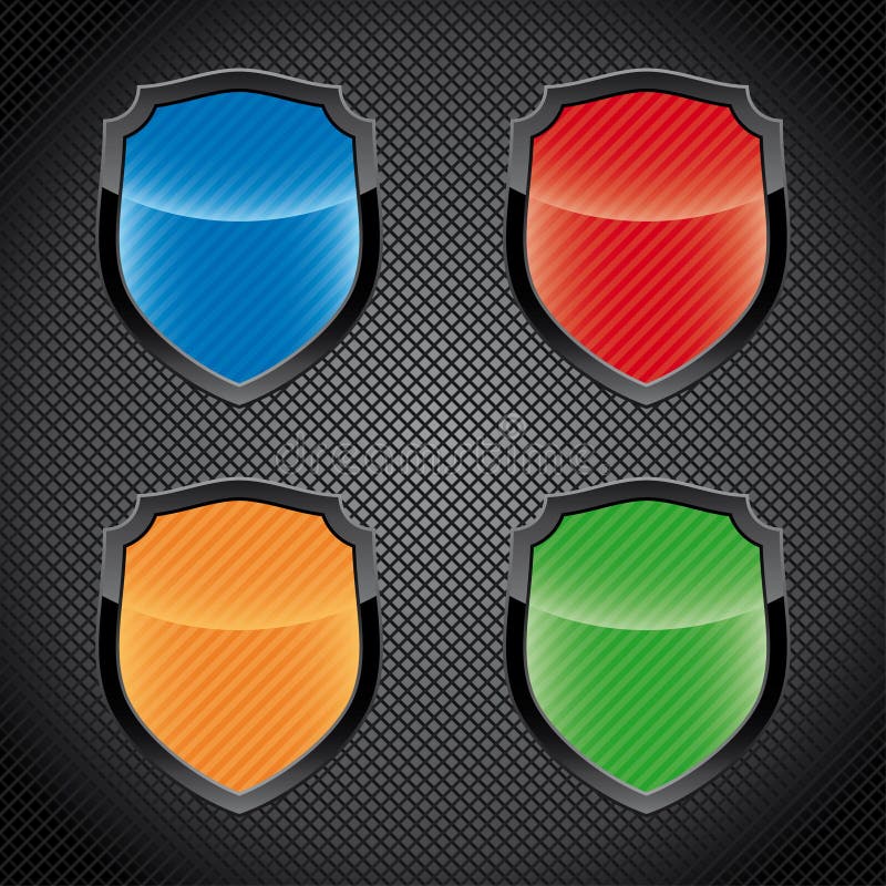 Glossy shield emblems stock illustration. Illustration of label - 16664211