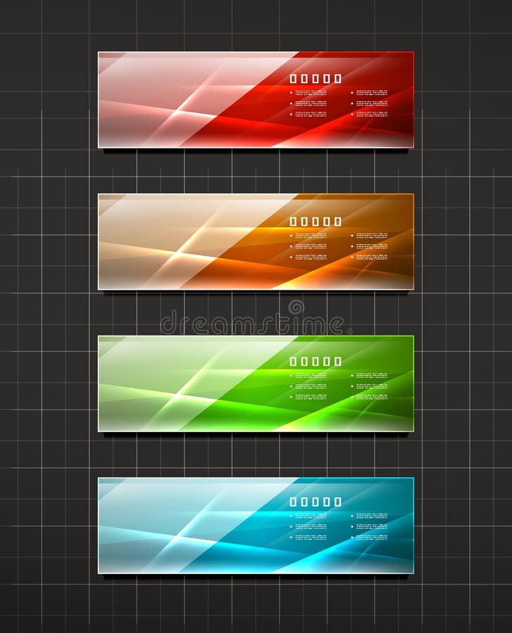 Glossy Shiny Banners On Black Stock Vector - Illustration of color ...