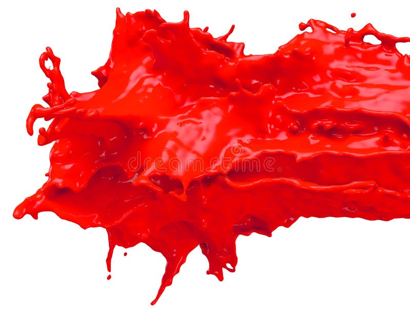 Glossy Shiny Red Paint Splashing Stock Illustration - Illustration of ...