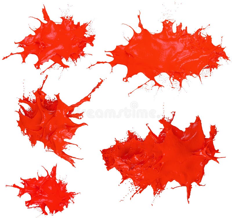Glossy Shiny Red Paint Splashing Stock Illustration - Illustration of ...
