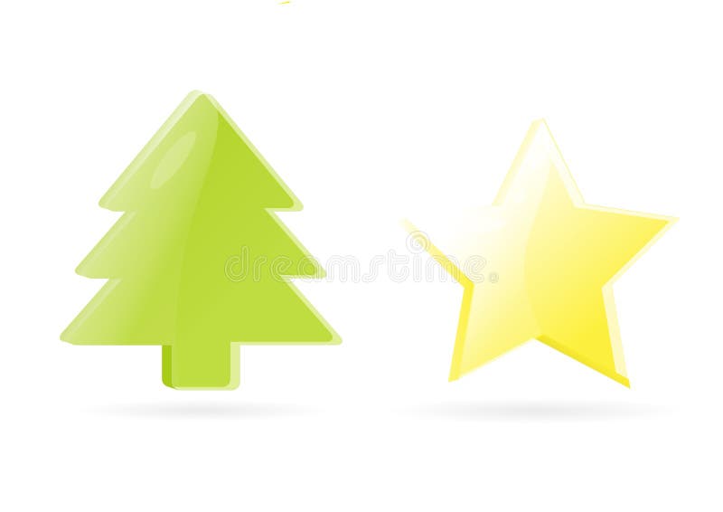 Glossy Shiny Tree and Star Illustration Stock Vector - Illustration of ...