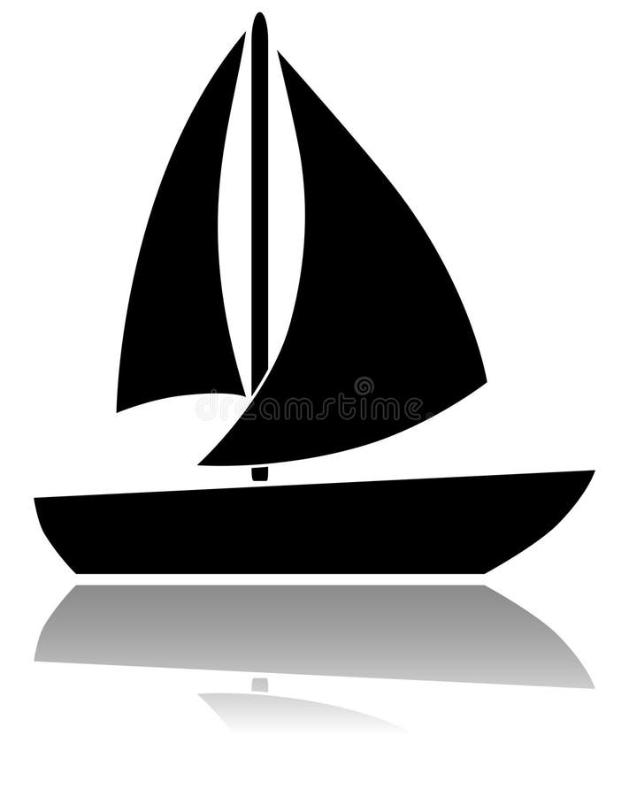 Glossy Ship Silhouette with Drop Shadow Stock Illustration ...