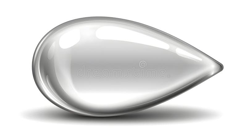 Glossy Silver Liquid Droplet on White Background Stock Photo - Image of ...