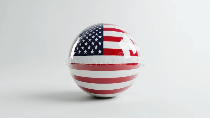 American Flag Sphere on a Minimalist Background, AI Stock Image - Image ...