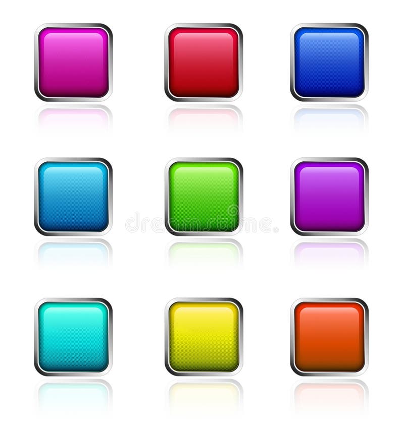 Glossy square buttons stock illustration. Illustration of orange - 31126870