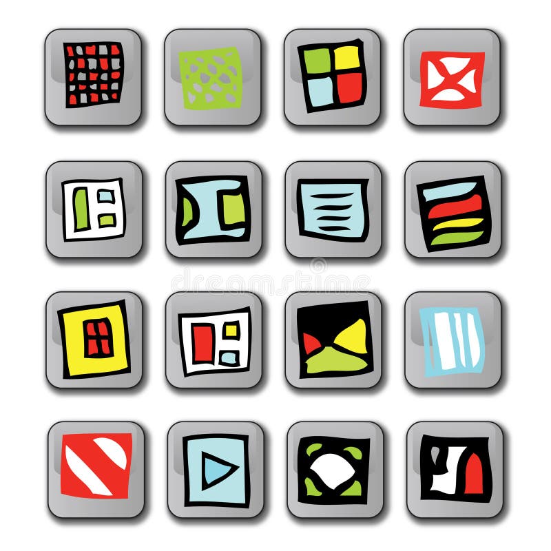 Glossy Square Icons stock illustration. Illustration of colour - 5309504