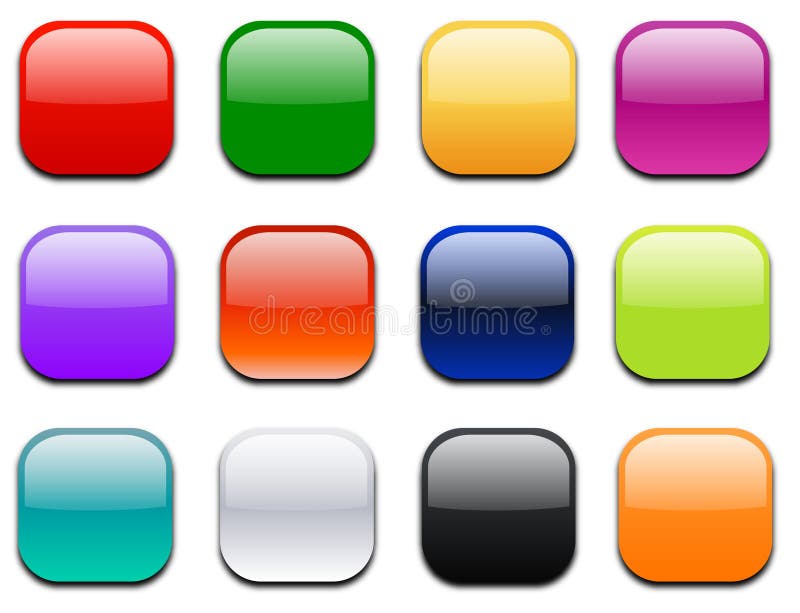 Square Buttons 3D stock vector. Illustration of black - 19655623