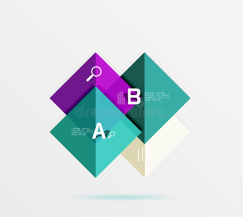 Glossy Squares with Text, Abstract Geometric Design Concept Stock ...