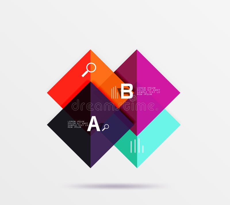 Glossy Squares with Text, Abstract Geometric Design Concept Stock ...