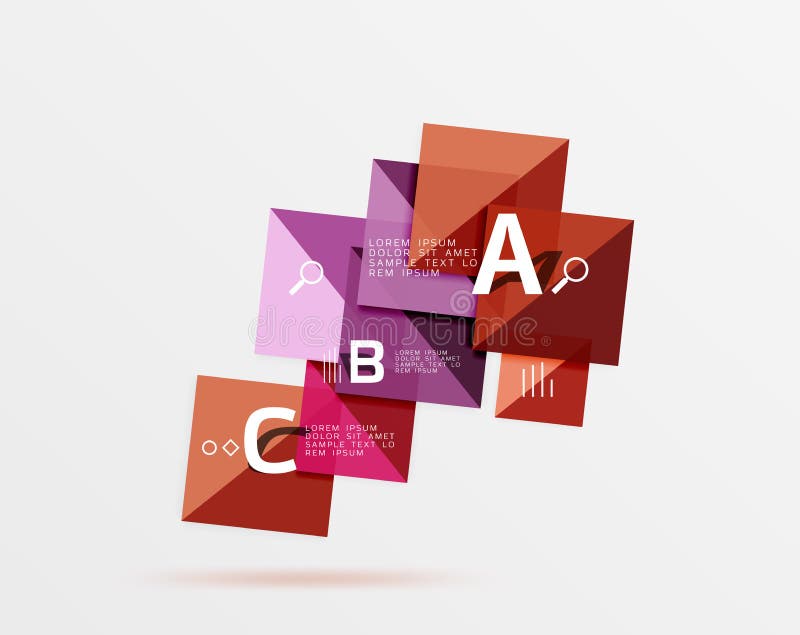 Glossy Squares with Text, Abstract Geometric Design Concept Stock ...