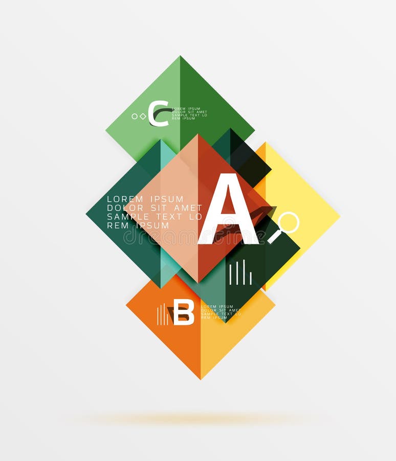 Glossy Squares with Text, Abstract Geometric Design Concept Stock ...